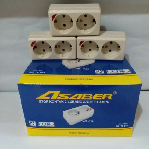 Jual stop kontak terminal colokan asaber 2 lubang + lampu sni - Kab. Bogor - sukses jaya listrik ...