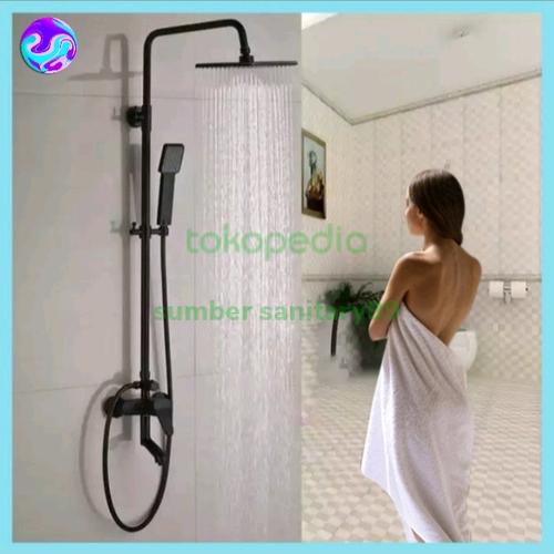 Jual New Shower Set Hitam/Shower Tiang Column Black Panas Dingin/Shower ...