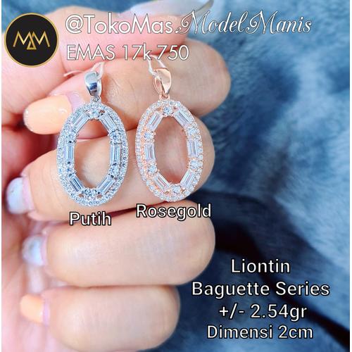 Jual Liontin Oval New model Baguette Series emas putih rosegold 750 ...