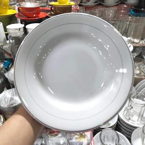 Jual Piring cekung 8 inch / 1 ls piring makan cekung lis emas SUNBIRD ...