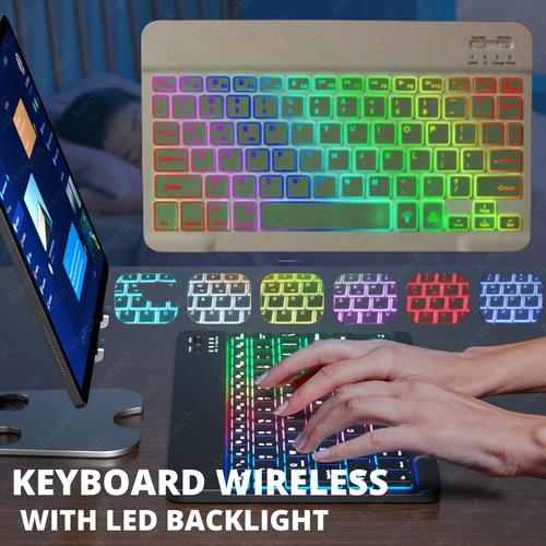 Jual Wireless Bluetooth Keyboard LED Backlight Backlit Gamer Ipad ...