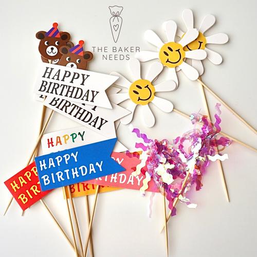 Jual Topper Kue Firework/ Bunga Daisy/ Bear/ Birthday Flag - Jakarta ...