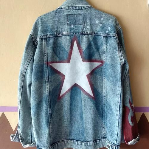 Jual Jaket America Chavez - MARVEL / Denim Jacket Custom Painting Lukis ...