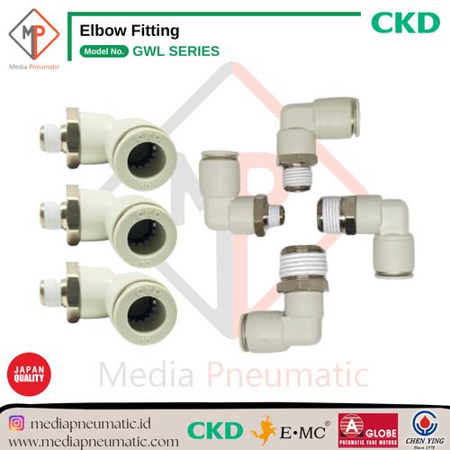 Jual Elbow Fitting GW Series GWL for Tubing 8MM CKD MP - GWL8-6 ...