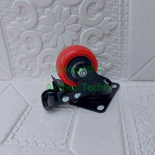 Jual Roda PVC Triple S 2" Inch Rem / Troli Wheel Karet Red Double ...