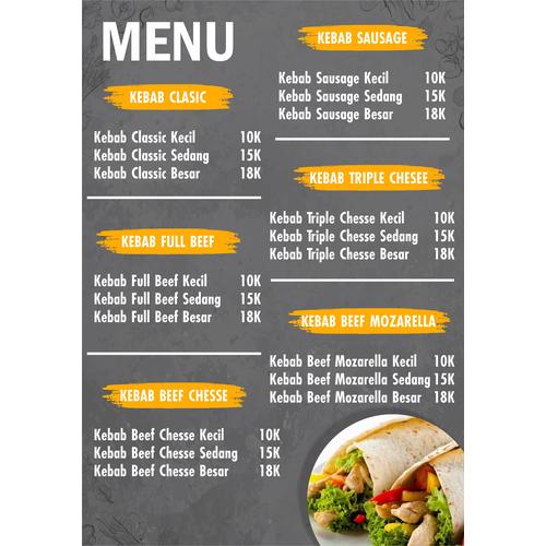 Jual Cetak Menu ukuran a4 - 20x30 kertas Tebal - Menu 11 - Kab. Malang ...