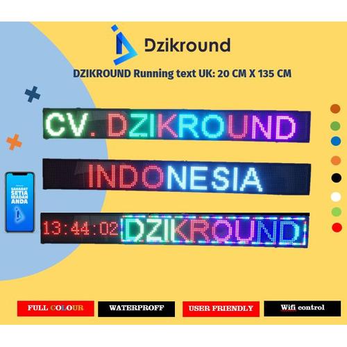 Jual Running text Outdoor Garansi GROSIR ukuran 20x135 RGB Fullcolour ...