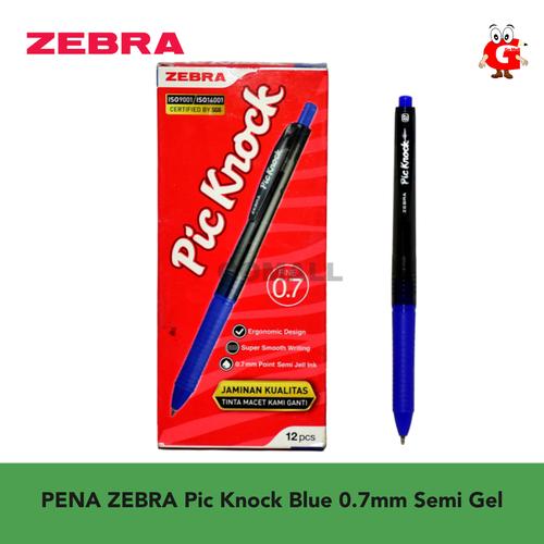 Jual Pena / Pulpen Zebra Pic Knock 0.7mm Blue / Biru Semi Gel - Kota ...