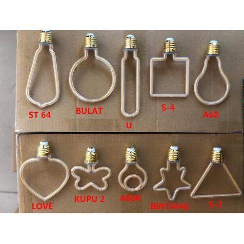 Jual Lampu Filament LED 4 watt lampu cafe bentuk love bintang kupu kupu ...