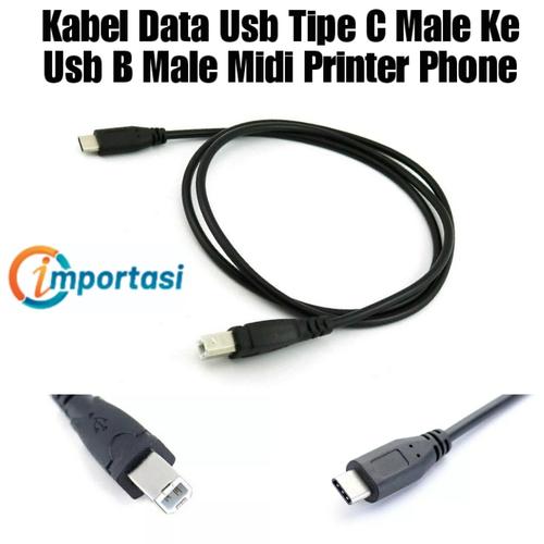 Jual Kabel Data Printer Midi USB Type C 3.1 to USB Type B Laptop PC ...