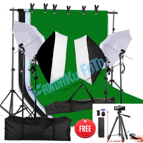 Jual Paket Lighting Studio dengan tiang background/ stand background ...