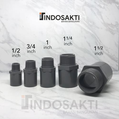 Jual Sambungan Pipa PVC Rucika AW Sok Drat Lurus Tee Knee Elbow 1/2, 3/ ...
