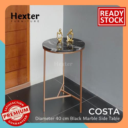 Jual COSTA - Meja Bulat Marmer Hitam Meja Sudut Marble Round Side Table ...