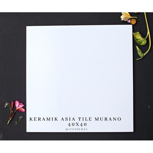 Jual Keramik Lantai Putih Polos Asia Tile Murano White 40x40 cm Kw 1 ...