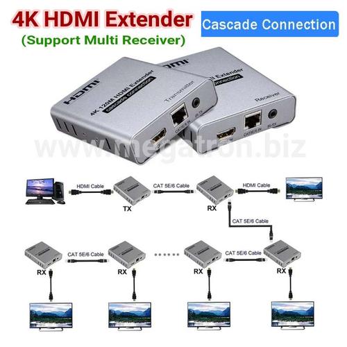 Jual 4K HDMI extender via UTP 120 meter (support cascade mode ...