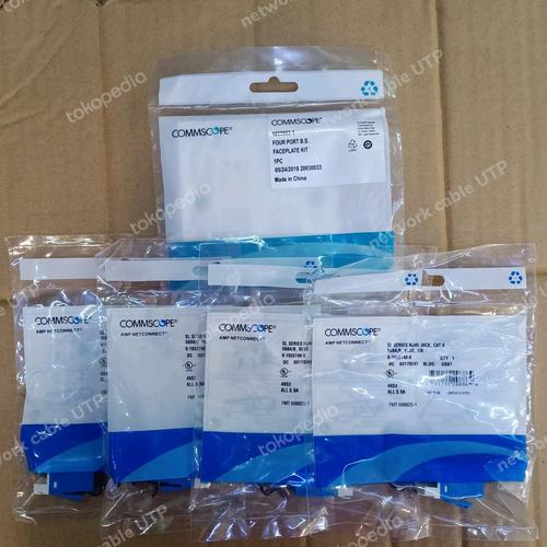 Jual Faceplate 4 hole + Modular Cat.6 Amp Commscope Komplit Set ...