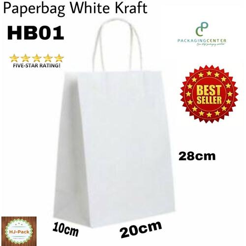 Jual PAPERBAG PUTIH POLOS / GOODIEBAG POLOS / TAS KERTAS PUTIH POLOS ...