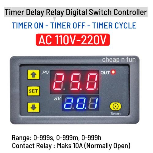Jual Timer Delay Relay Digital Display Mesin Tetas Telur AC 220V - 12V ...