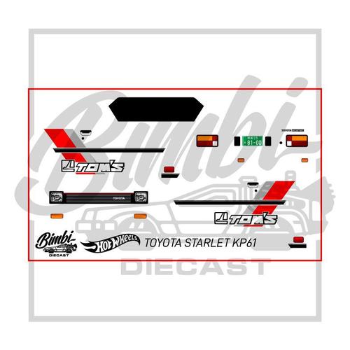 Jual Decal Hotwheels Toyota Starlet KP61 Toms Transparan - Kota Depok ...