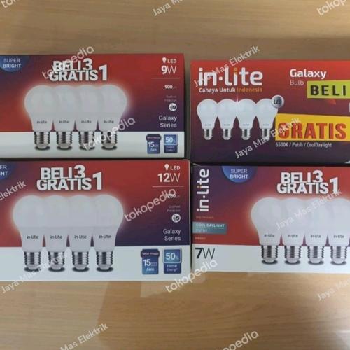 Jual PAKET SUPER MURAH BELI 3 GRATIS 1 LAMPU LED INLITE 7 WATT INB007 ...