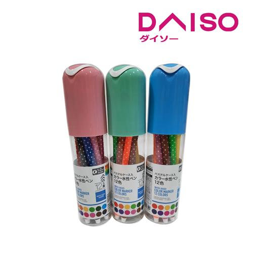 Jual Daiso Water-based Color Marker -12 Colors - With Pastel Case ...