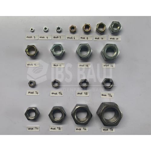 Jual MUR / HEX NUT / M MM INCH / BAUT JP SIKU / BOLT B/N / GALVANIS ...