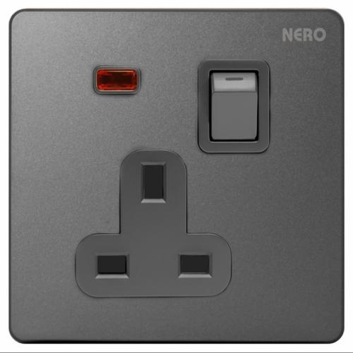 Jual Nero X21311VD-GR 1 gang Switch Socket With Shutter and Neon ...
