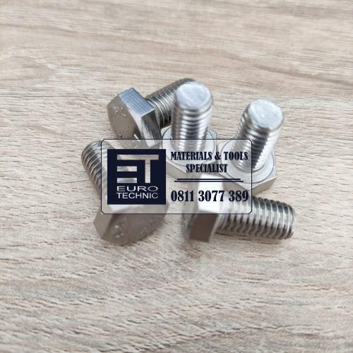 Jual Baut Mur Stainless SS304 M8 x 15 P1.25 | Hexagonal Bolt Full Drat ...