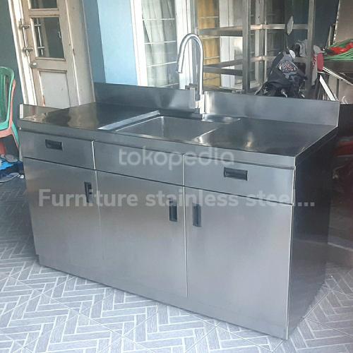 Jual Meja cuci sink kabinet stainless ukuran L60 P150 T85cm (cus. order ...