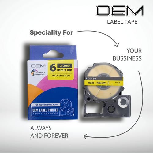 Jual OEM LABEL TAPE 6mm X 8m FOR USE ON EPSON LABELWORKS - Black On ...