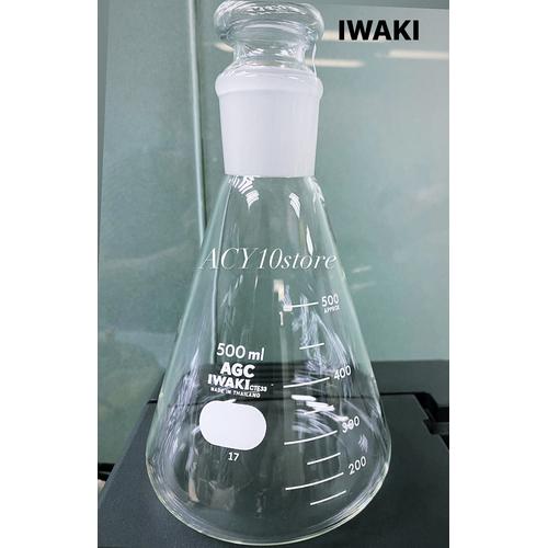 Jual IWAKI Erlenmeyer Flask with TS Glass Stopper 500ml, 1000ml - 500 ml - Jakarta Timur ...
