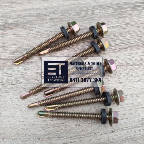 Jual Skrup Drilling Besi Kepala Flange 12 mm | Skrup Roofing Atap SDS ...