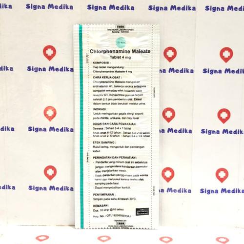 Jual Chlorpheniramine Maleat 4mg Trifa Isi 10 Tablet - Obat Gatal ...
