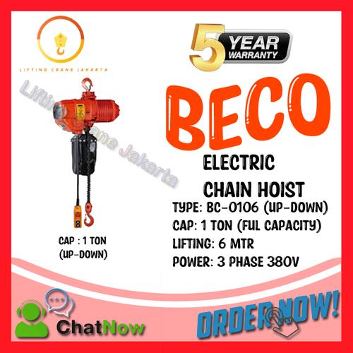 Jual ELECTRIC CHAIN HOIST KATROL LISTRIK BECO Cap. 1Ton x 6Mtr KOREA ...