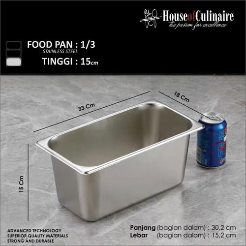 Jual Food Pan Stainless 1/3 Tinggi 15 cm Gastronom Pan - Kota Bandung ...