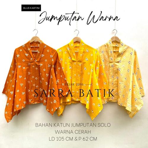 Jual PREMIUM Blus Jumputan Warna Batik Wanita Seragam Kerja Kondangan ...