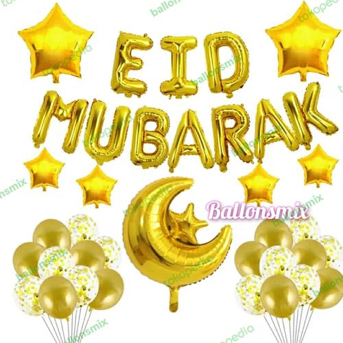 Jual Dekorasi Set EID MUBARAK/Balon Set Ramadan/Balon Set Idul Fitri ...