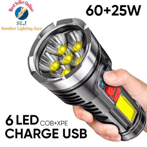 Promo SENTER LED 6 MATA 60 + 25W SUPER TERANG / SENTER CAS USB - SENTER ...