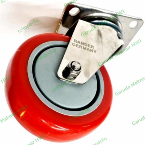 Jual roda pu stainless ranger germany 4inch hidup - Jakarta Barat ...