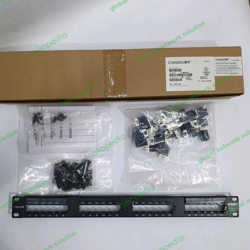 Jual patch panel 24 port cat 6 amp commscope lengkap modular jack cat6 ...