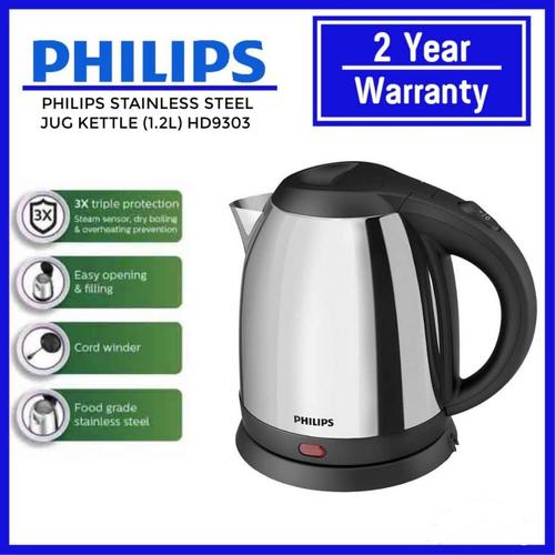 Promo Philips Kettle Teko Listrik Stainless Silver 1.2 Liter - HD9303 ...