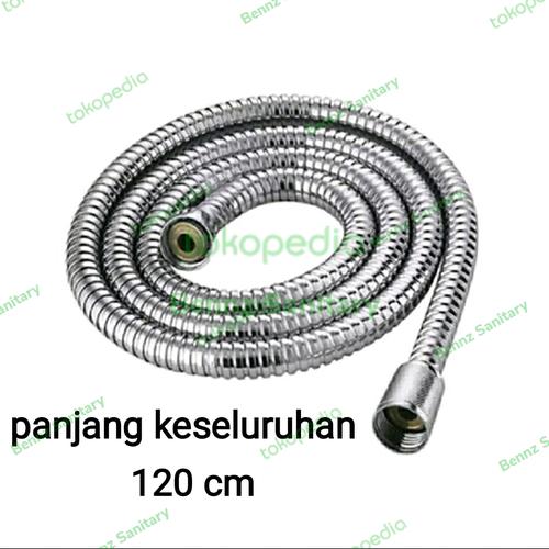 Jual slang hand shower 120cm, slang toilet shower chrome, slang jet ...