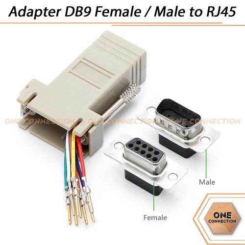 Jual Converter DB9 to RJ45 Female Modular Adapter DB9 Female / Male to ...