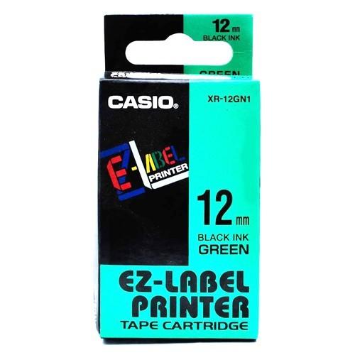 Jual Casio Ez Label Printer XR-12GN1 12mm Black On Green Label Printer ...