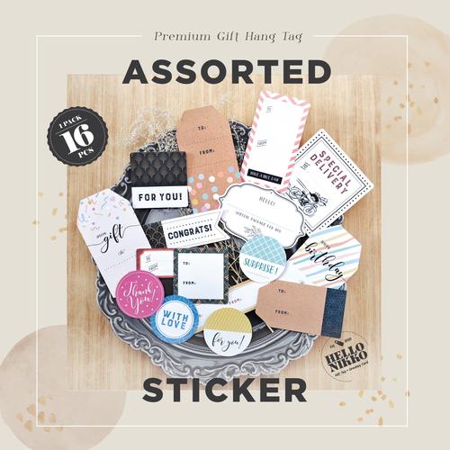 Promo Assorted label sticker gift hang tag kartu pengiriman hampers box ...