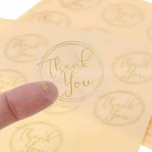 Jual Sticker Label Thank You Bulat Transparan/Stiker Bulat Transparan ...