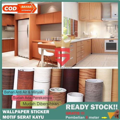 Jual Wallpaper Stiker Dinding Motif Kayu Wall Sticker Pelapis Furnitur ...