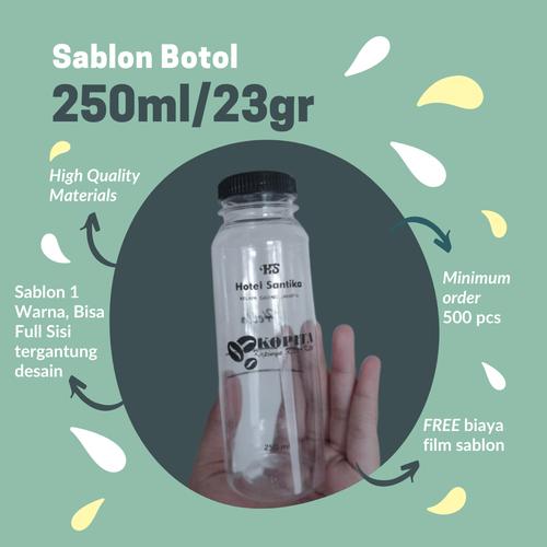 Jual Sablon Botol Plastik 250ml / 23 gram + Sablon 1 Warna - Kota ...