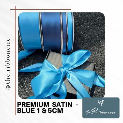 Jual Premium Satin Blue Series /Pita Coklat satin 1&5cm per Meter ...