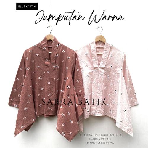 Jual PREMIUM Blus Batik Jumputan Coklat Wanita Cantik Katun Solo ...
